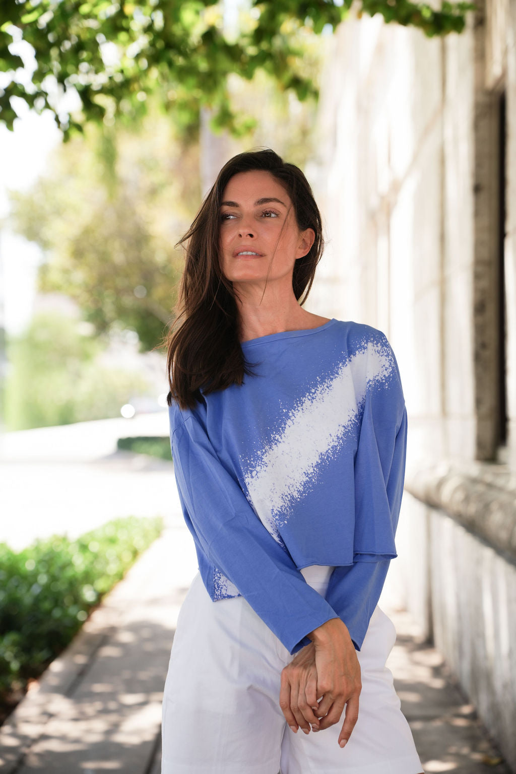 Pima Cotton Mini Bleached Luxury Boxy T-Shirt - Sapphire – PLANET by ...